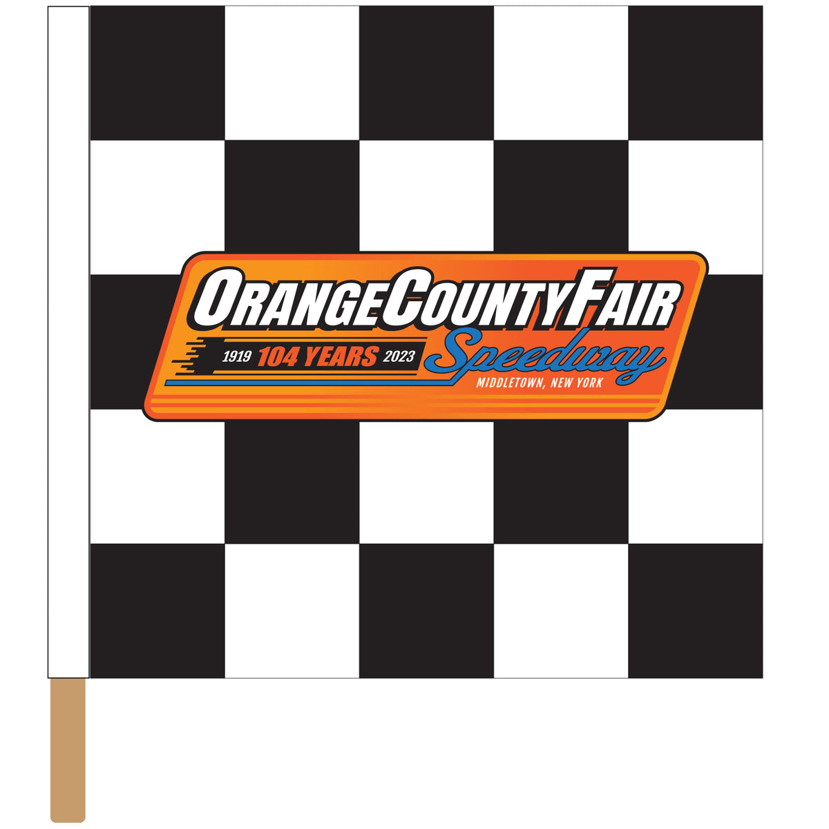 Orange County Speedway Printed Checkered Racing Flag - 24"x24" - Stapl ...