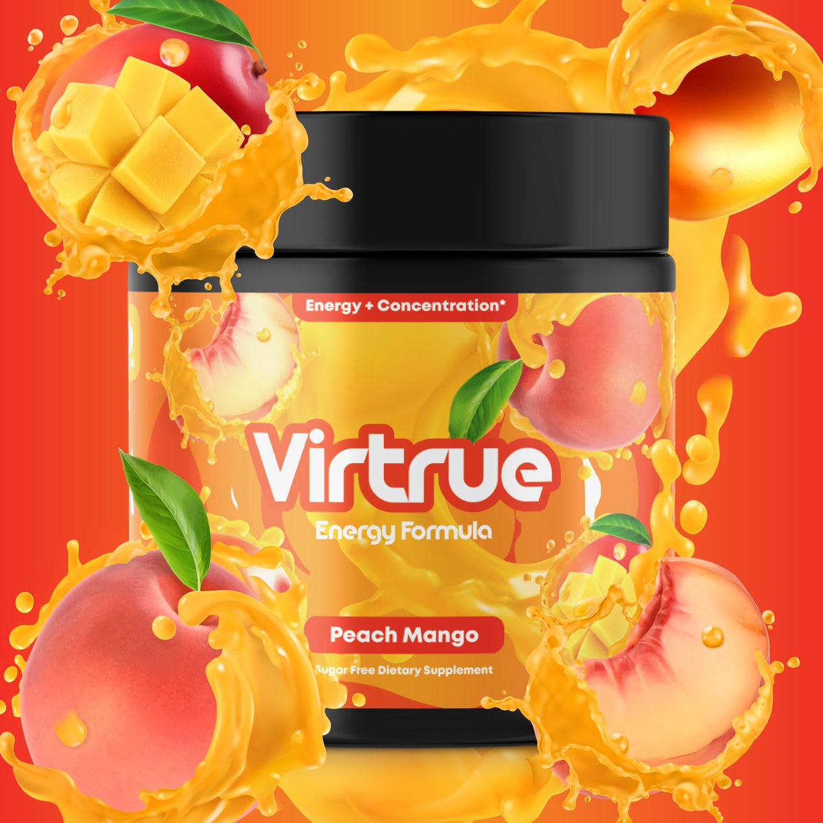 Peach Mango Pre-Workout Energy Powder + Focus Boost & Hydration | Suga ...