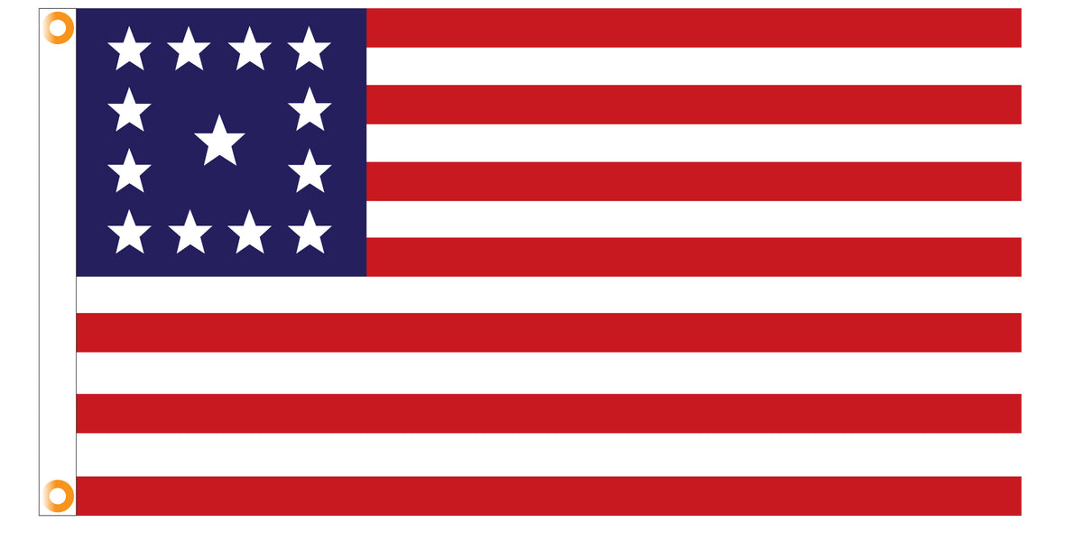 Sewn 13 Star American National Flag Trumbull Pattern — Flagman of America