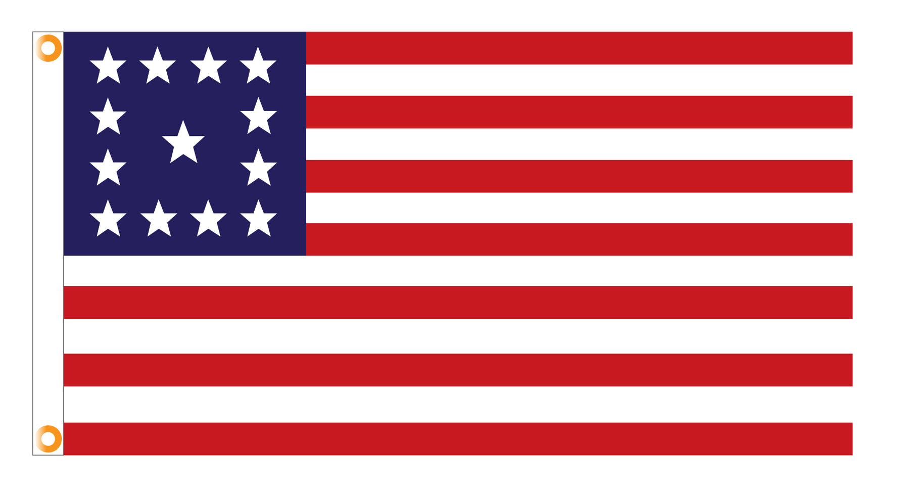 Sewn 13 Star American National Flag Trumbull Pattern — Flagman of America