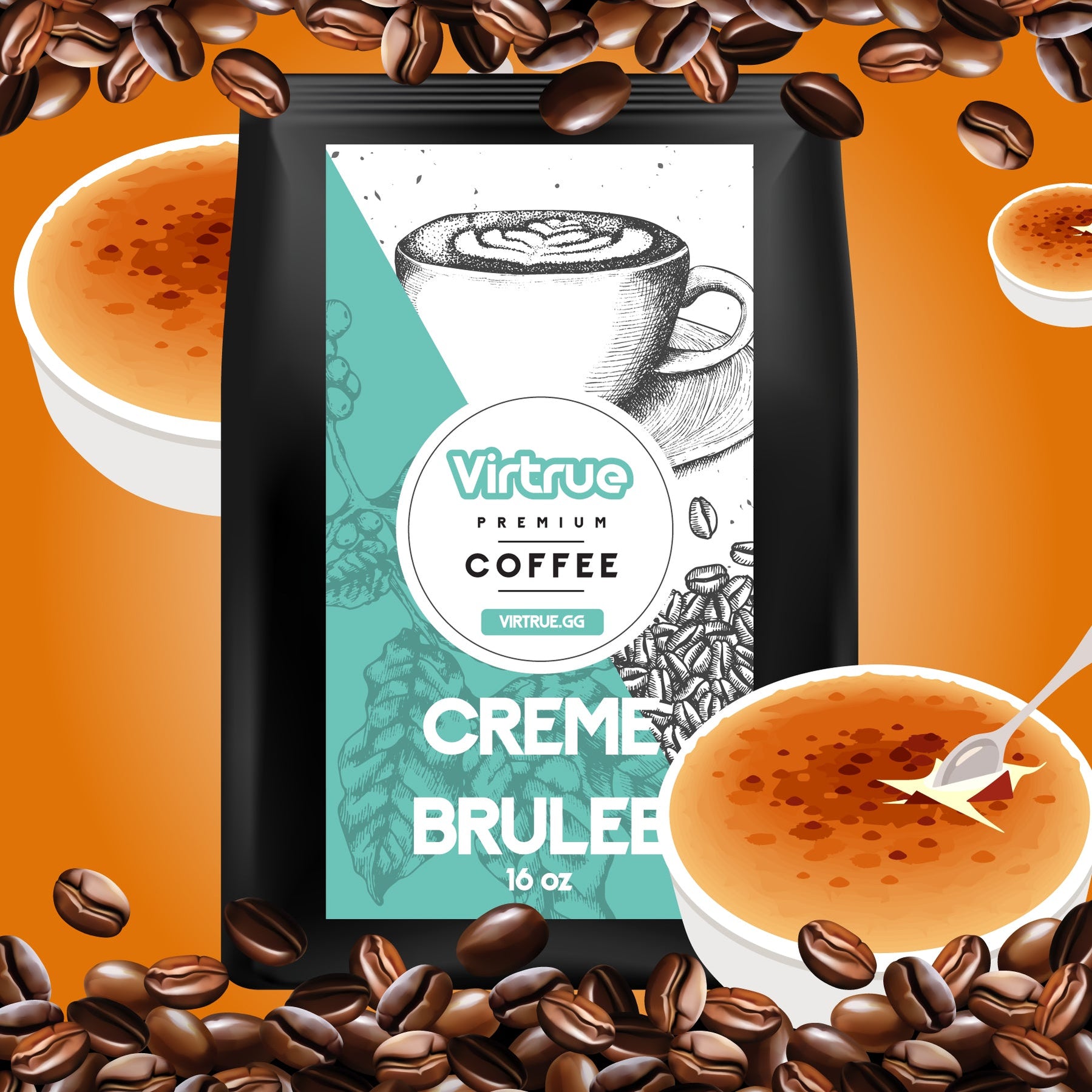 Creme Brulee Flavored Coffee – 16oz | Virtrue Premium — Flagman of America