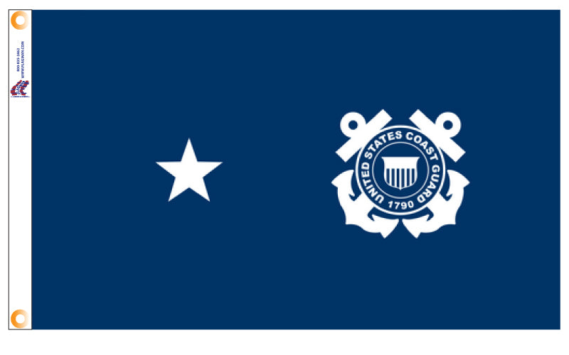 1 Star Coast Guard Admiral Flag - 1 Star Coast Guard Flag -Made in USA ...