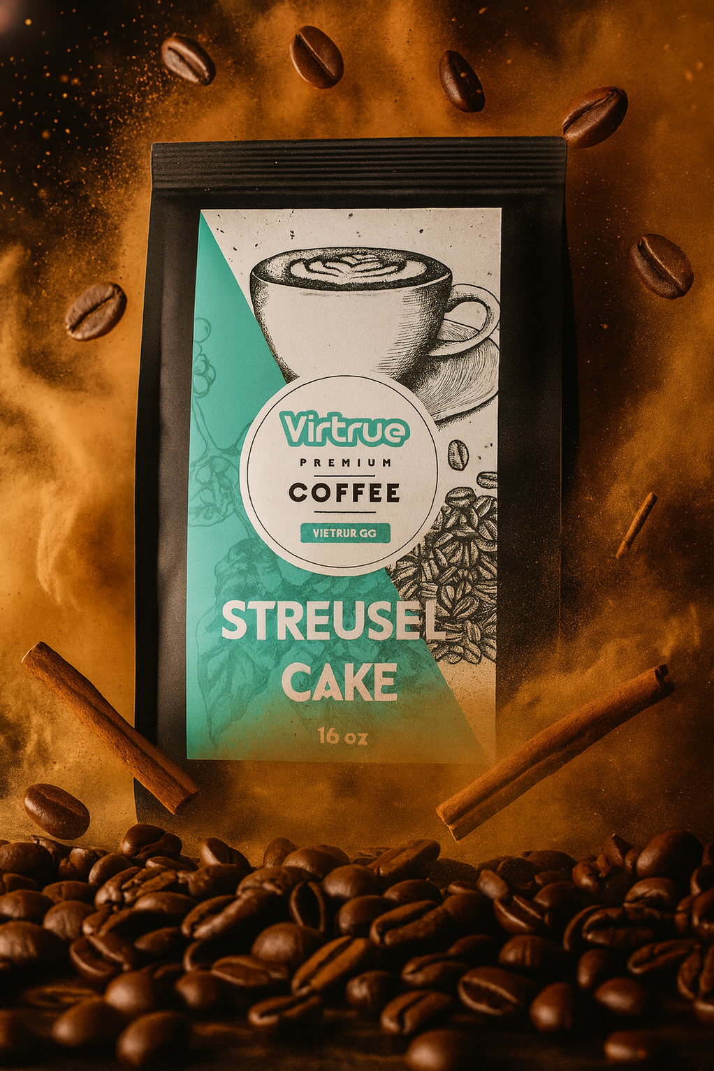 Streusel Cake Flavored Coffee – 16oz | Virtrue Premium — Flagman of America