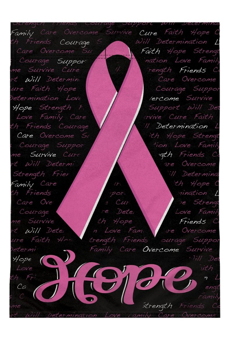 Pink Ribbon Garden Banner - Breast Cancer Garden Banner — Flagman of ...