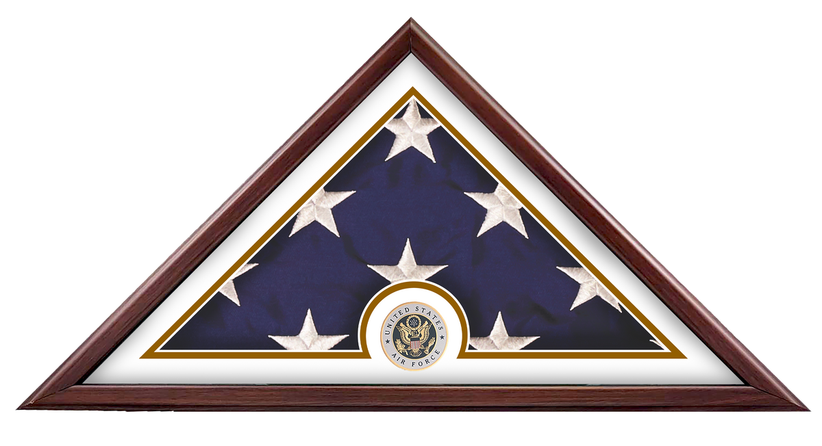 Hand Made Military Flag Display Case (5'x9.5') with Medallion - Made i ...