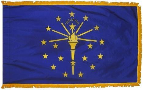 Indiana Flag with Fringe | Indiana Indoor Flag | Indiana Parade Flag ...