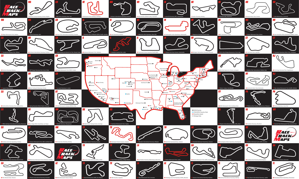 Race Track Maps Outdoor Printed Flag - 3'x5' - Nylon - Single Reverse ...