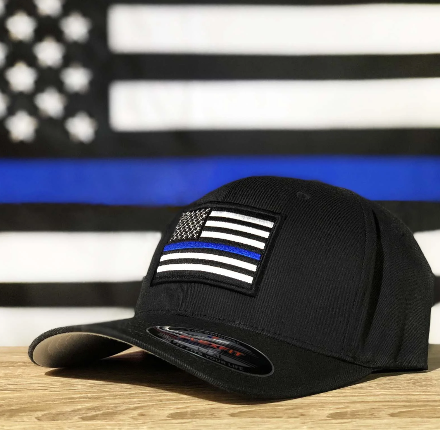 Thin Blue Line Flex Fit - Black — Flagman of America