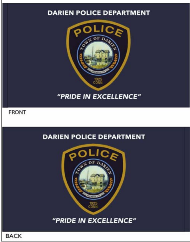 Darien Police Department Printed Parade Flag - 3'x5' - Double Sided w ...
