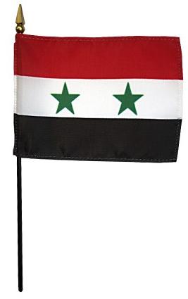 Syria Stick Flag - Syria Desk Flag - Syria Desktop Flag Made in USA ...